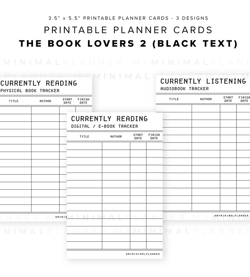 Printable Planner Cards – My Minimal Planner