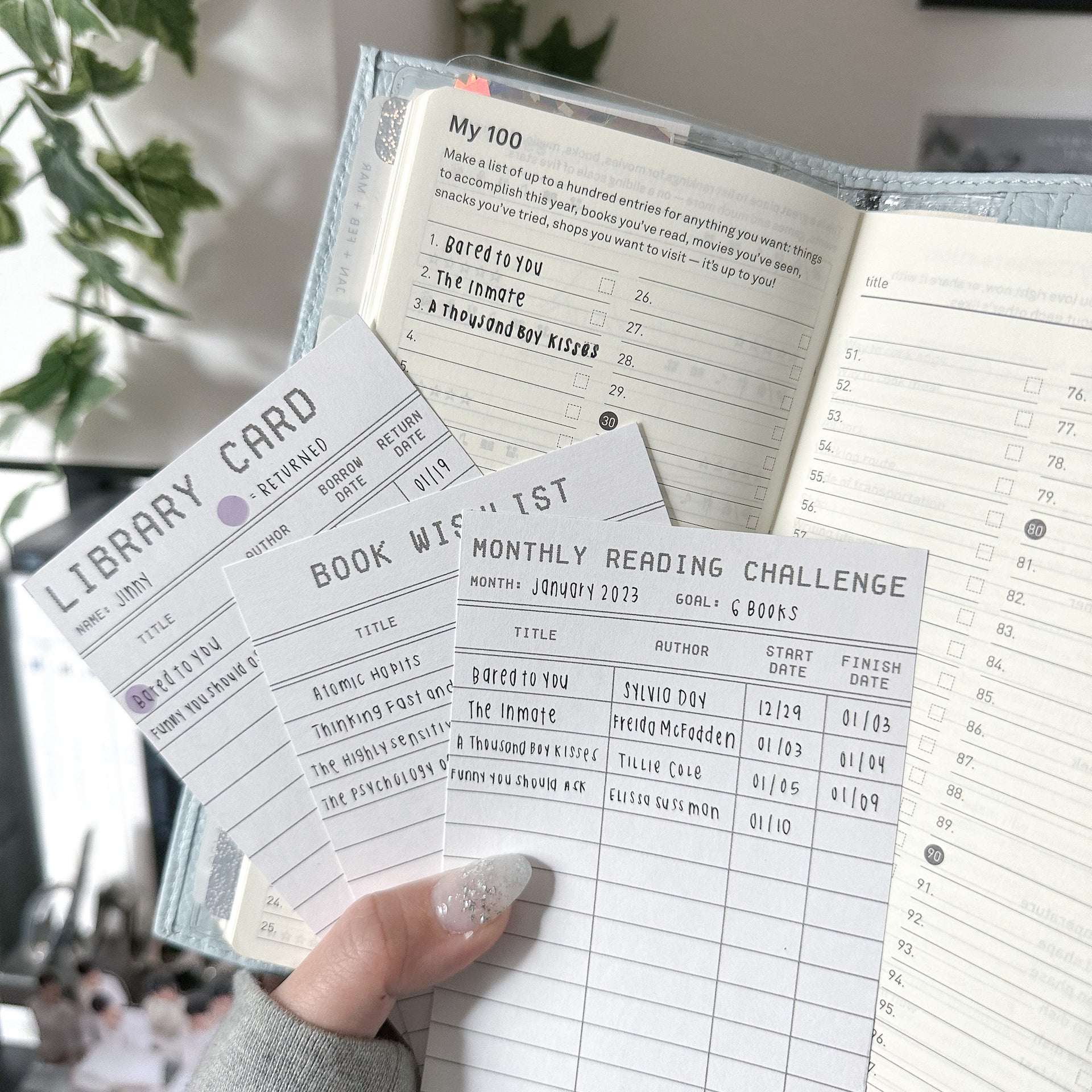 PPC03 - The Book Lovers - Printable Planner Cards – My Minimal Planner