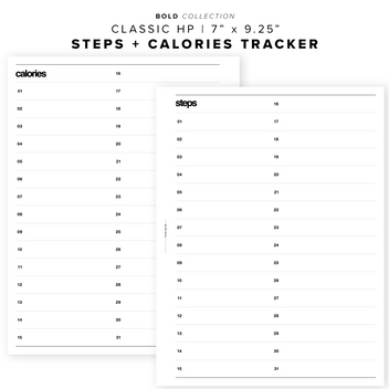 PR142 - Steps + Calories Tracker - Printable Insert – My Minimal Planner