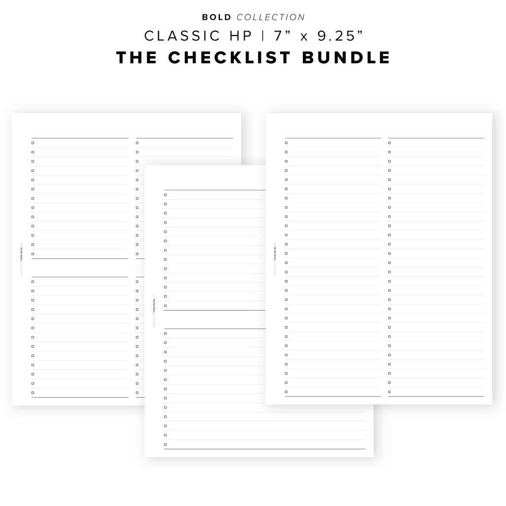 PR152 - The Checklist - Printable Insert – My Minimal Planner