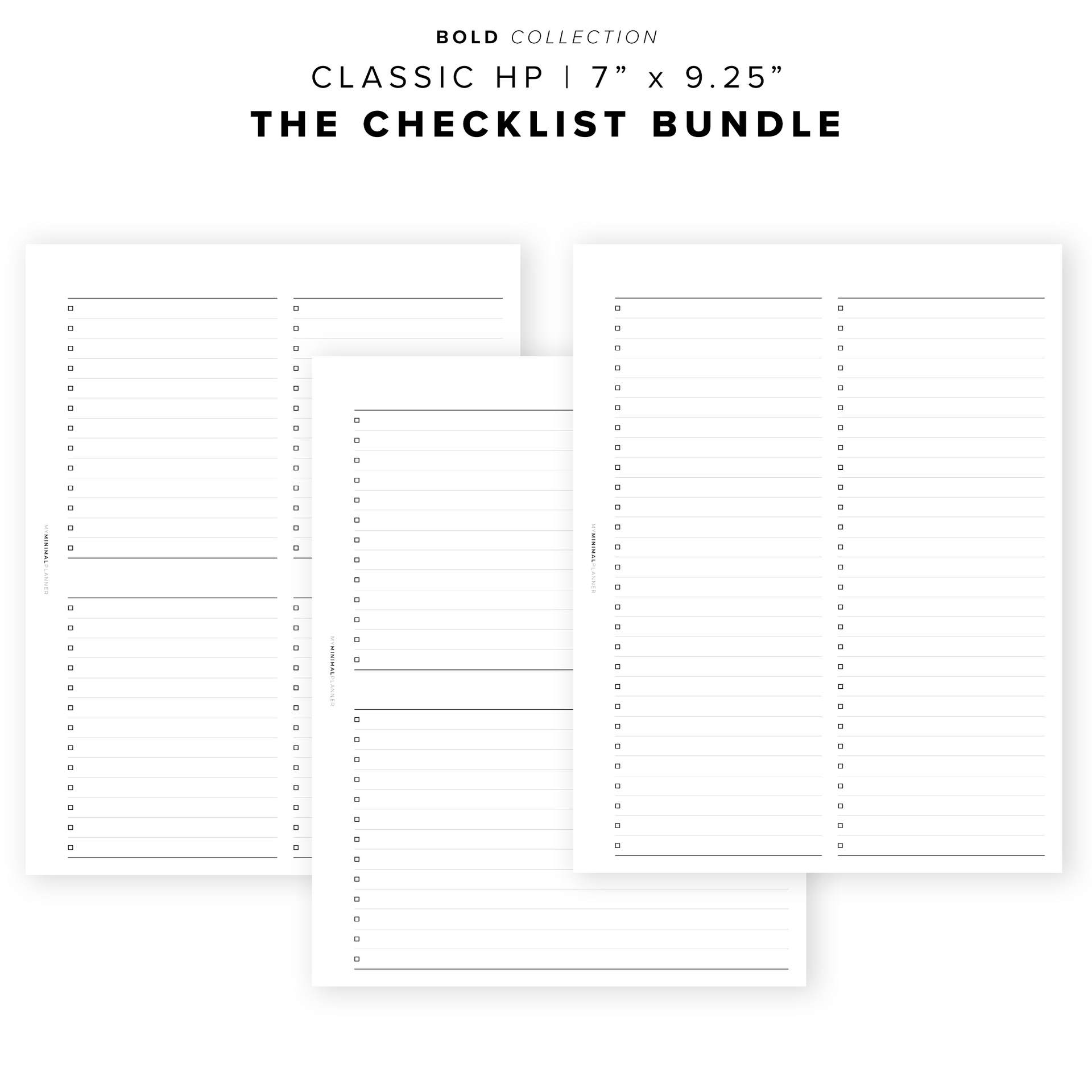 PR152 - The Checklist - Printable Insert – My Minimal Planner