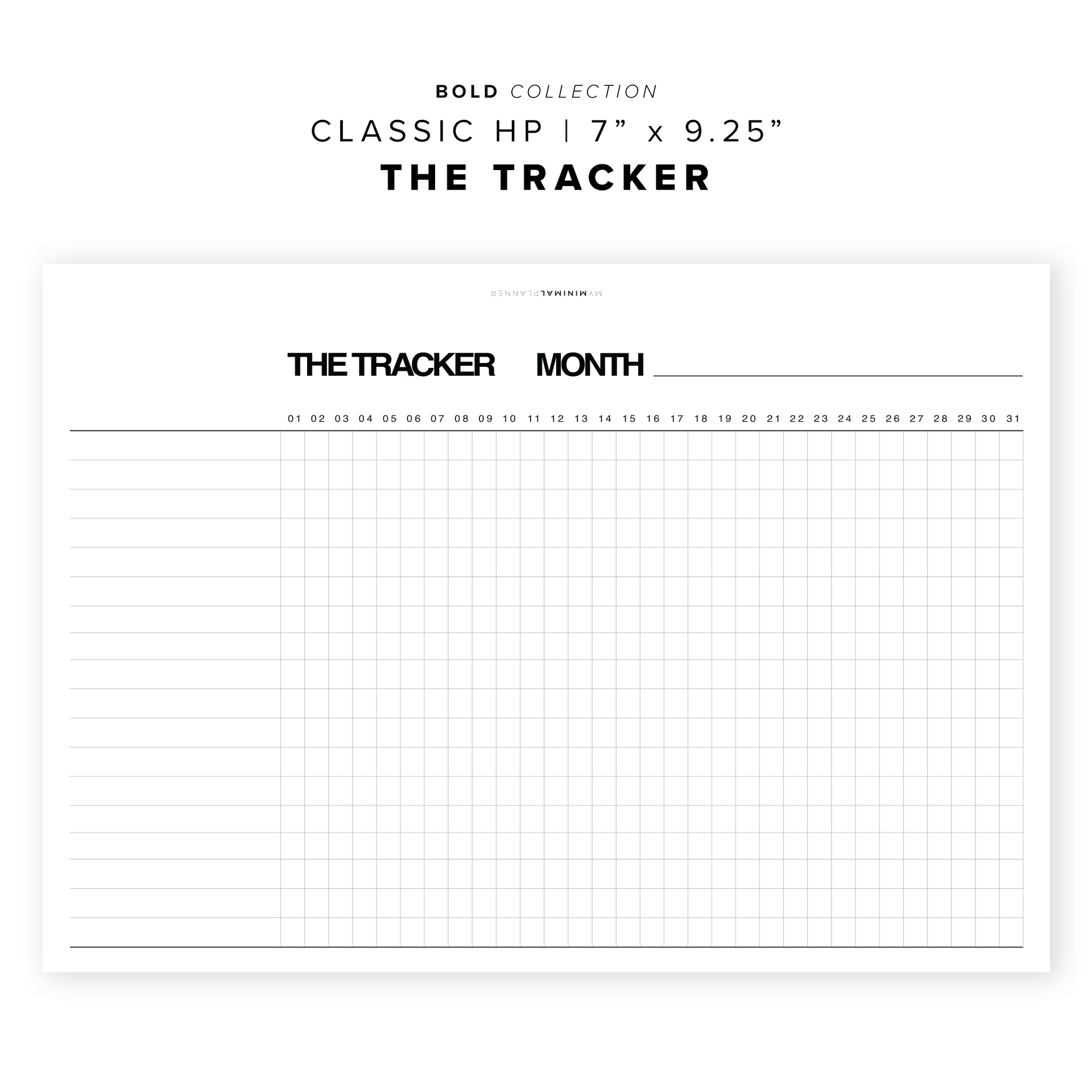 PR112 - The Tracker - Printable Insert – My Minimal Planner