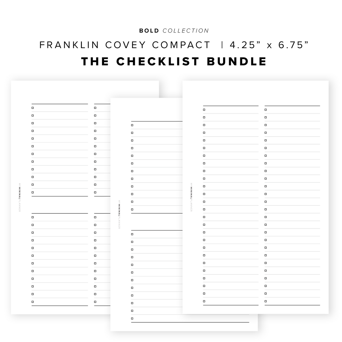 PR152 - The Checklist - Printable Insert – My Minimal Planner