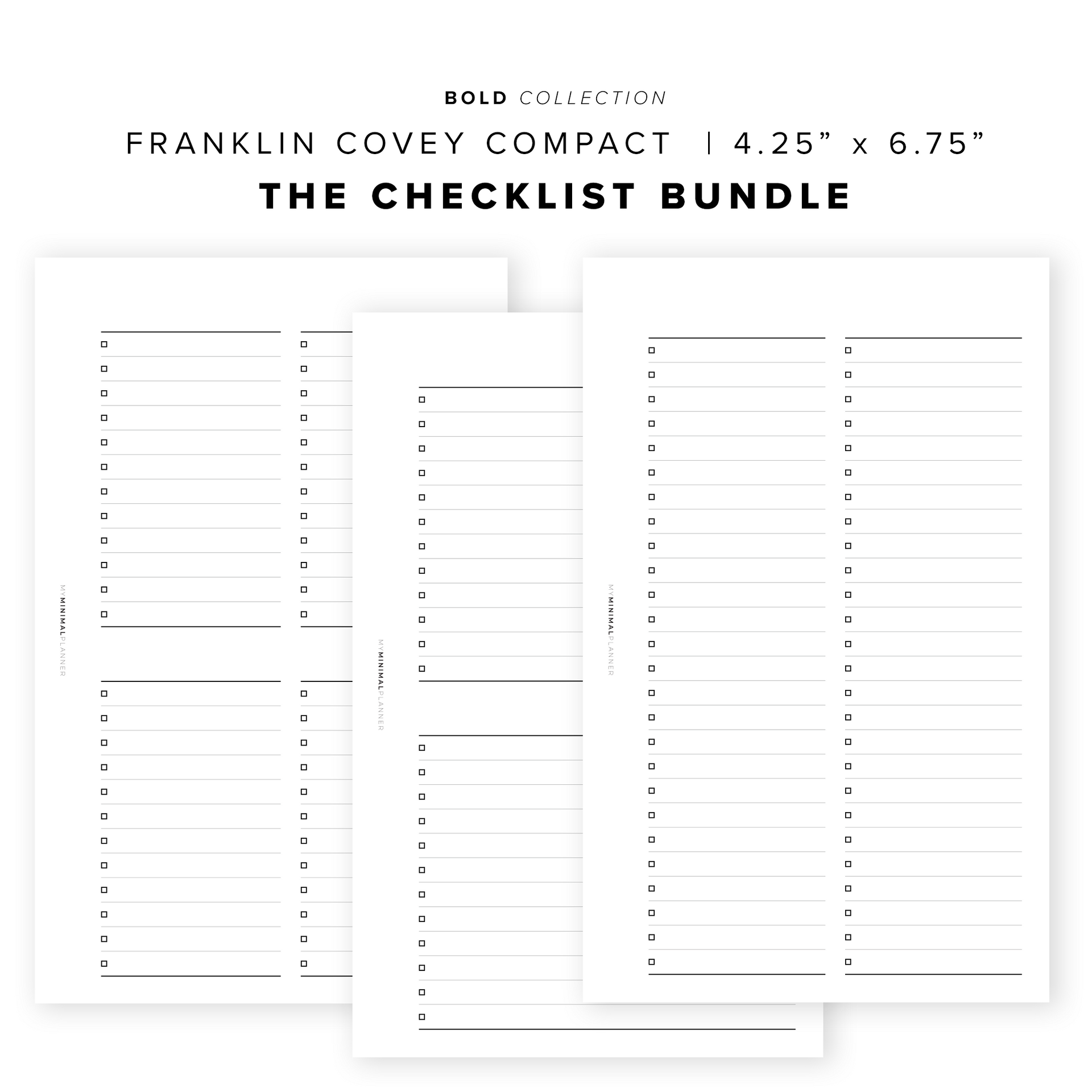 PR152 - The Checklist - Printable Insert – My Minimal Planner
