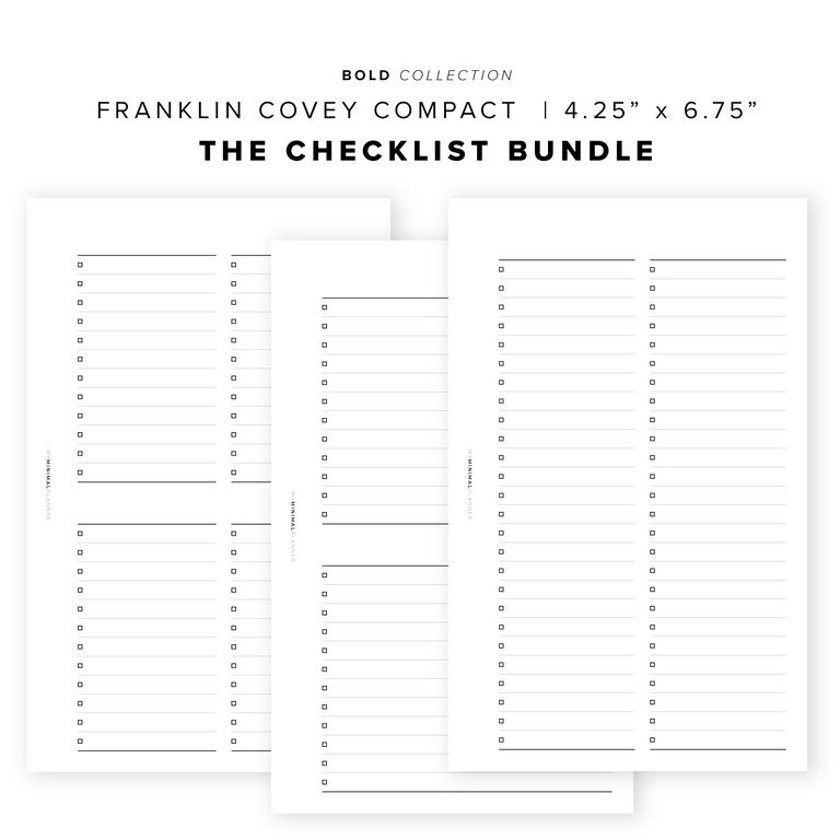 PR152 - The Checklist - Printable Insert – My Minimal Planner