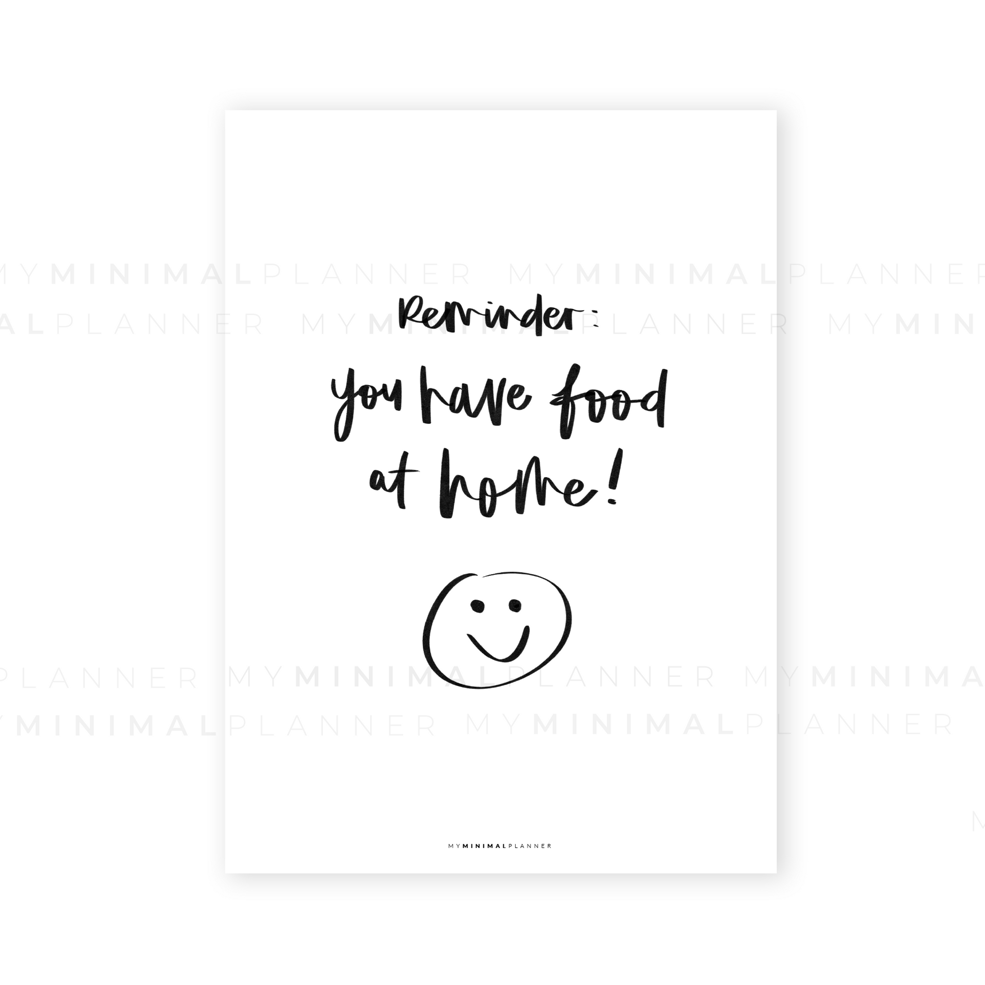 PRD69 - Food Reminder :) - Printable Dashboard – My Minimal Planner