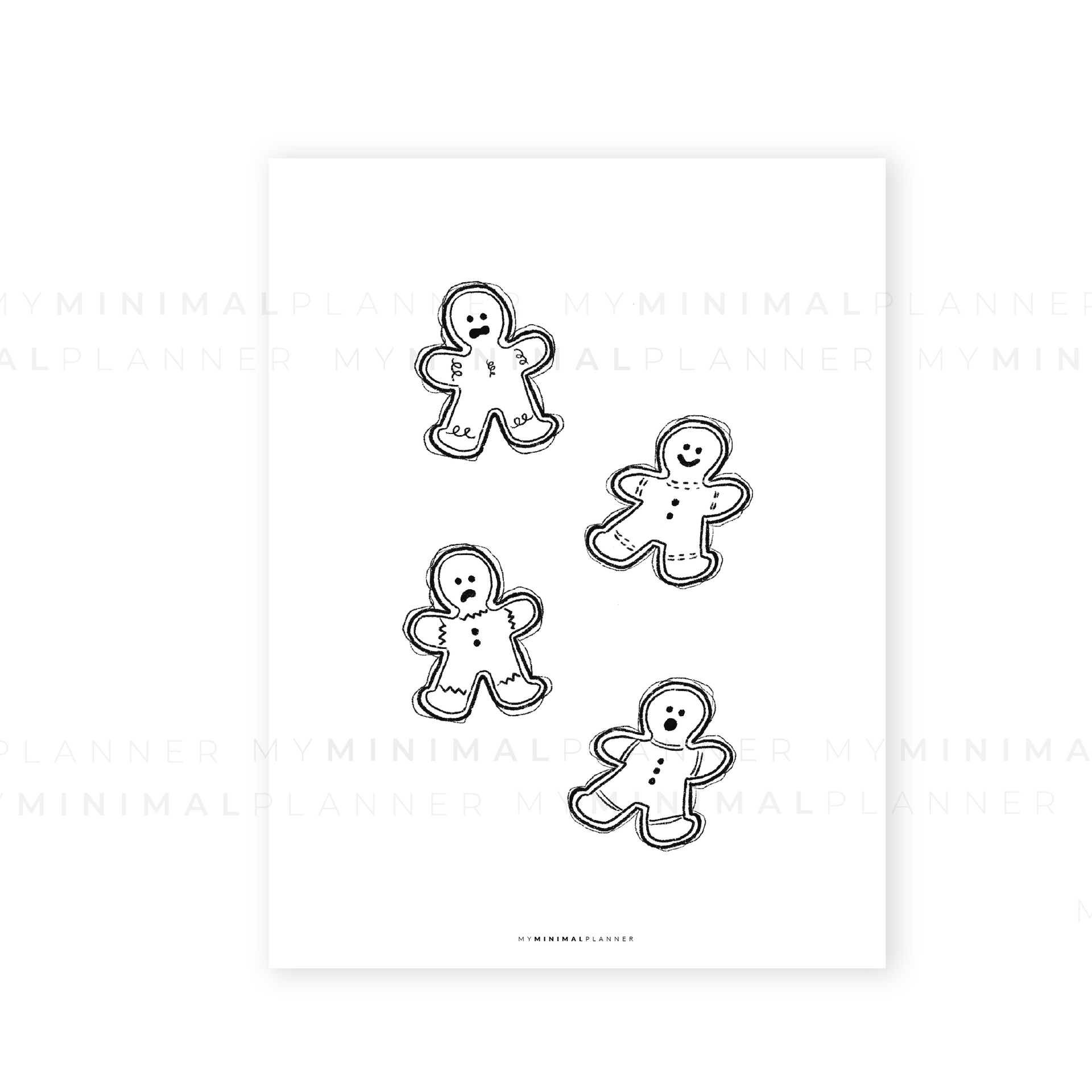 PRD154 - Gingerbread Cookies - Printable Dashboard – My Minimal Planner