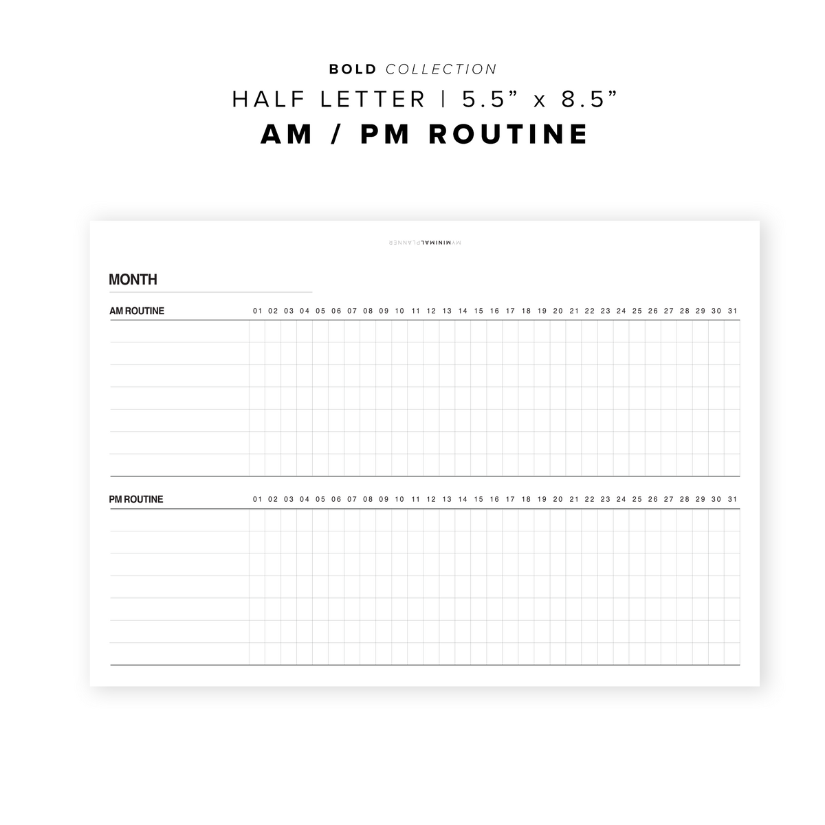PR93 - AM/PM Routine Tracker - Printable Insert – My Minimal Planner