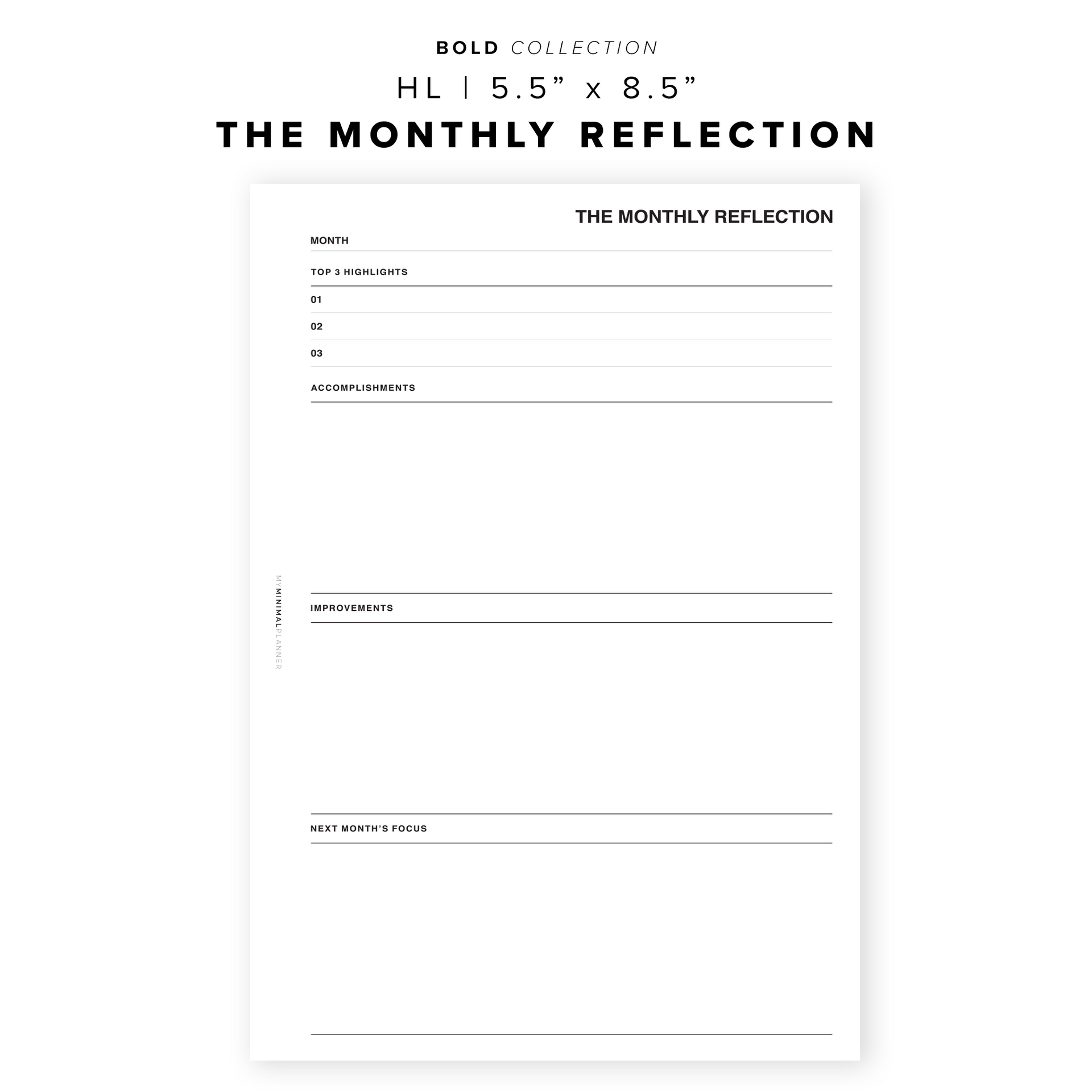 PR82 - The Monthly Reflection - Printable Insert – My Minimal Planner
