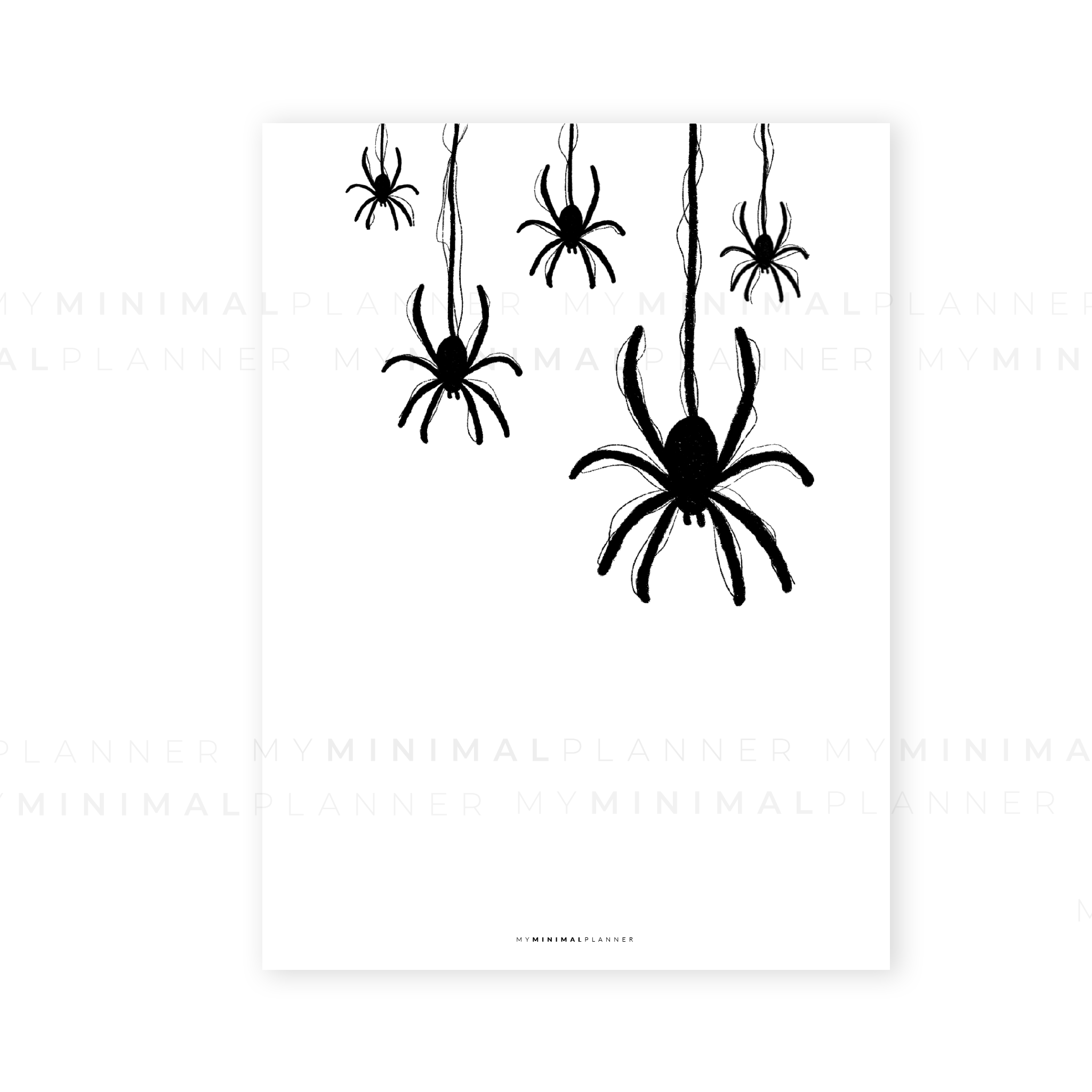 PRD133 - Hanging Spiders - Printable Dashboard – My Minimal Planner