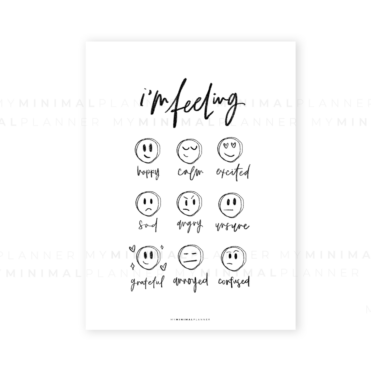 PRD99 - I'm Feeling - Printable Dashboard – My Minimal Planner