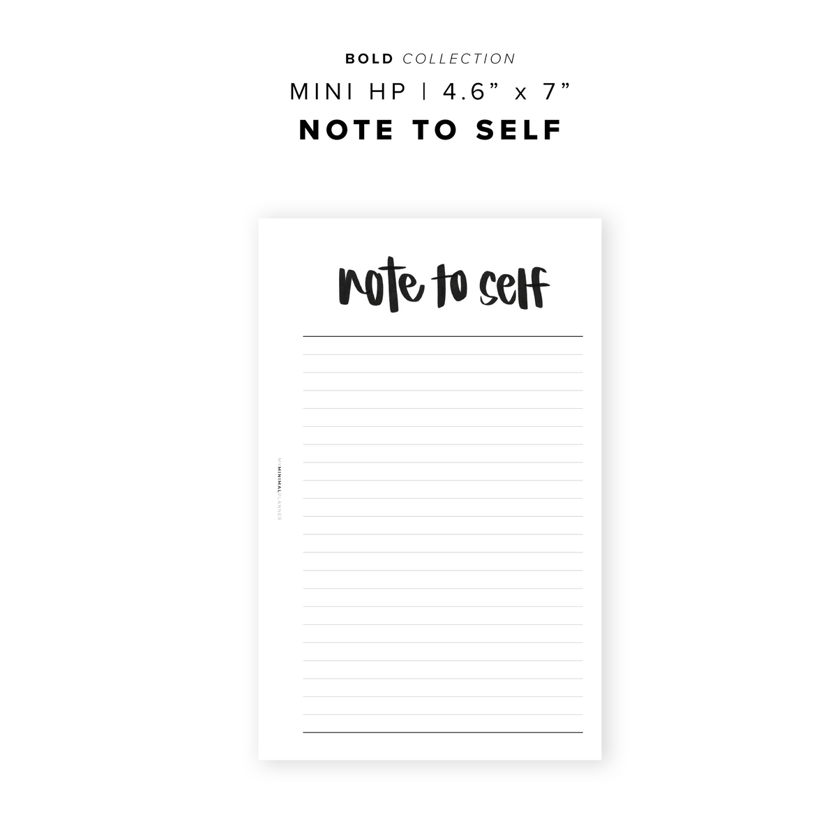 PR160 - Note to Self - Printable Insert – My Minimal Planner