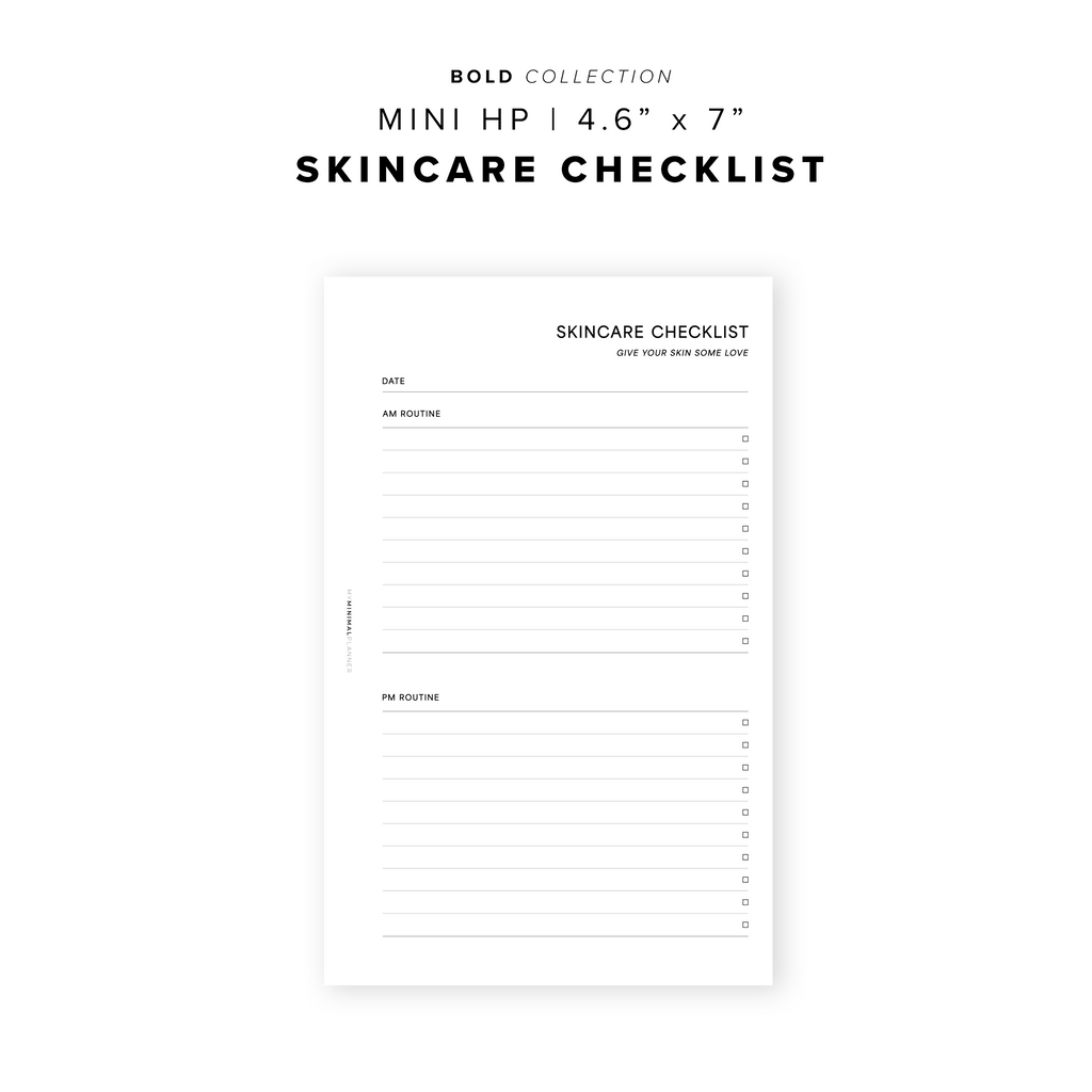 PR189 - Skincare Checklist - Printable Insert – My Minimal Planner