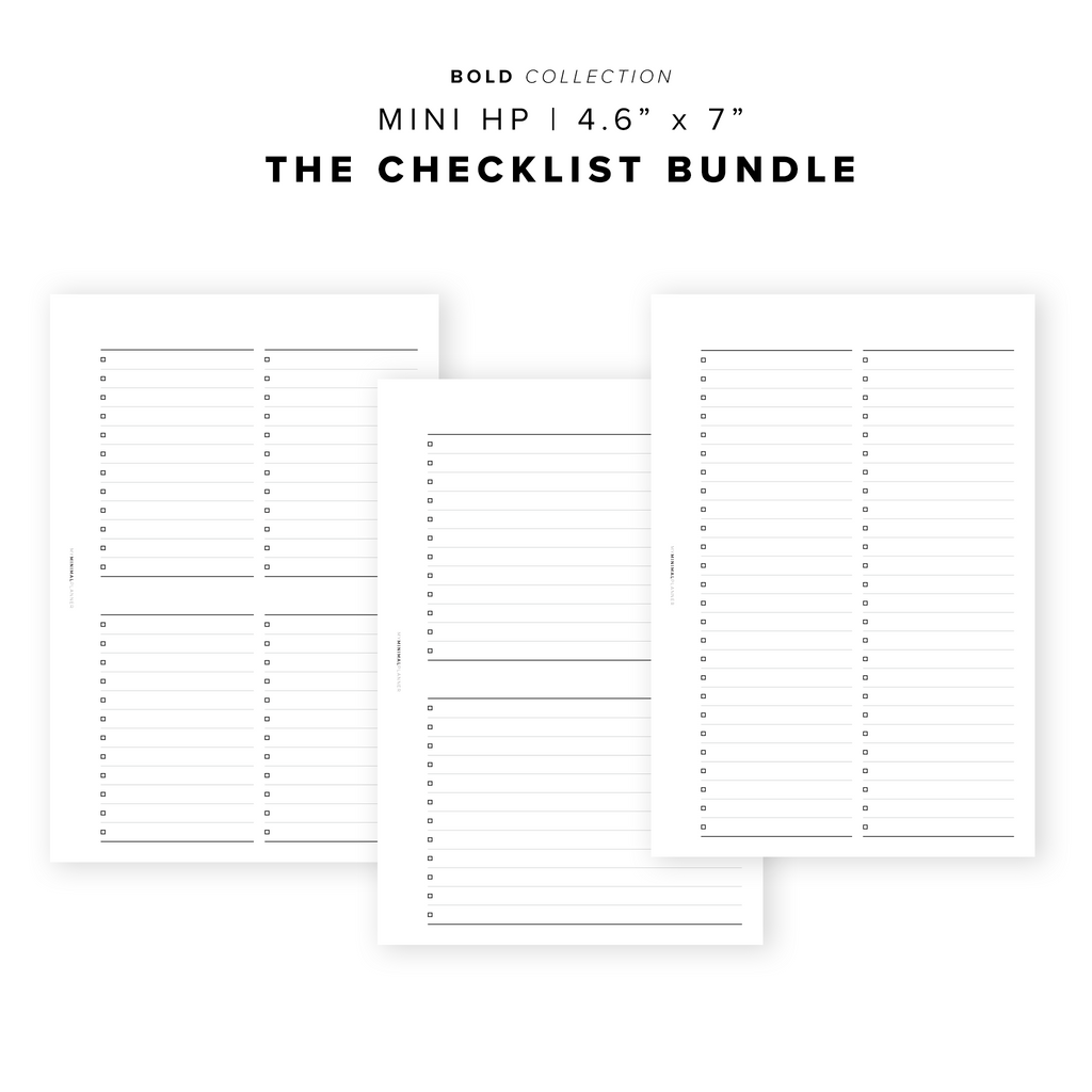 PR152 - The Checklist - Printable Insert – My Minimal Planner
