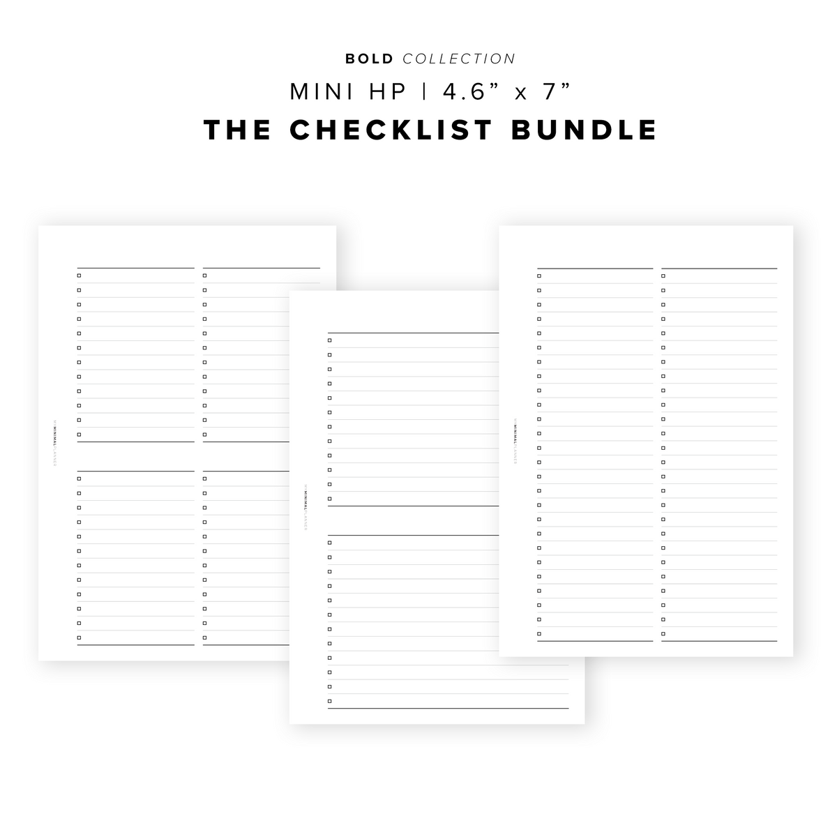 PR152 - The Checklist - Printable Insert – My Minimal Planner