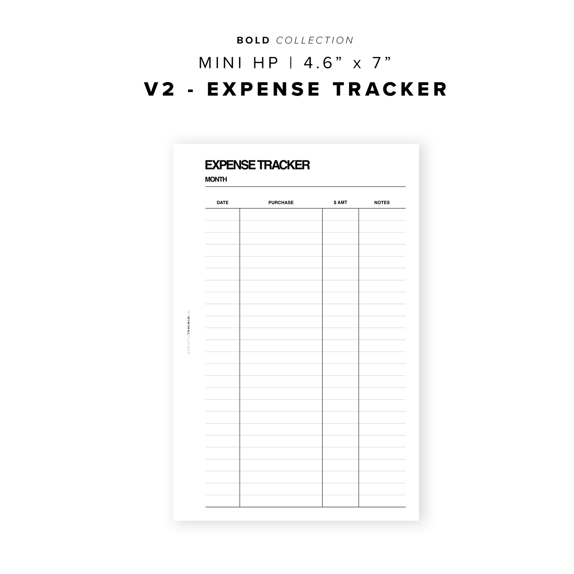 PR117 - Expense Tracker (V2) - Printable Insert – My Minimal Planner