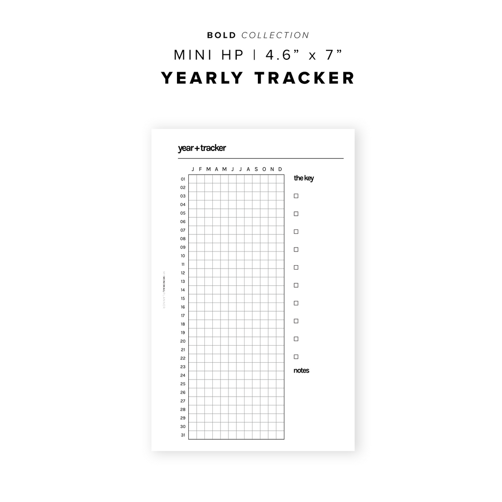 PR169 - Yearly Tracker - Printable Insert – My Minimal Planner