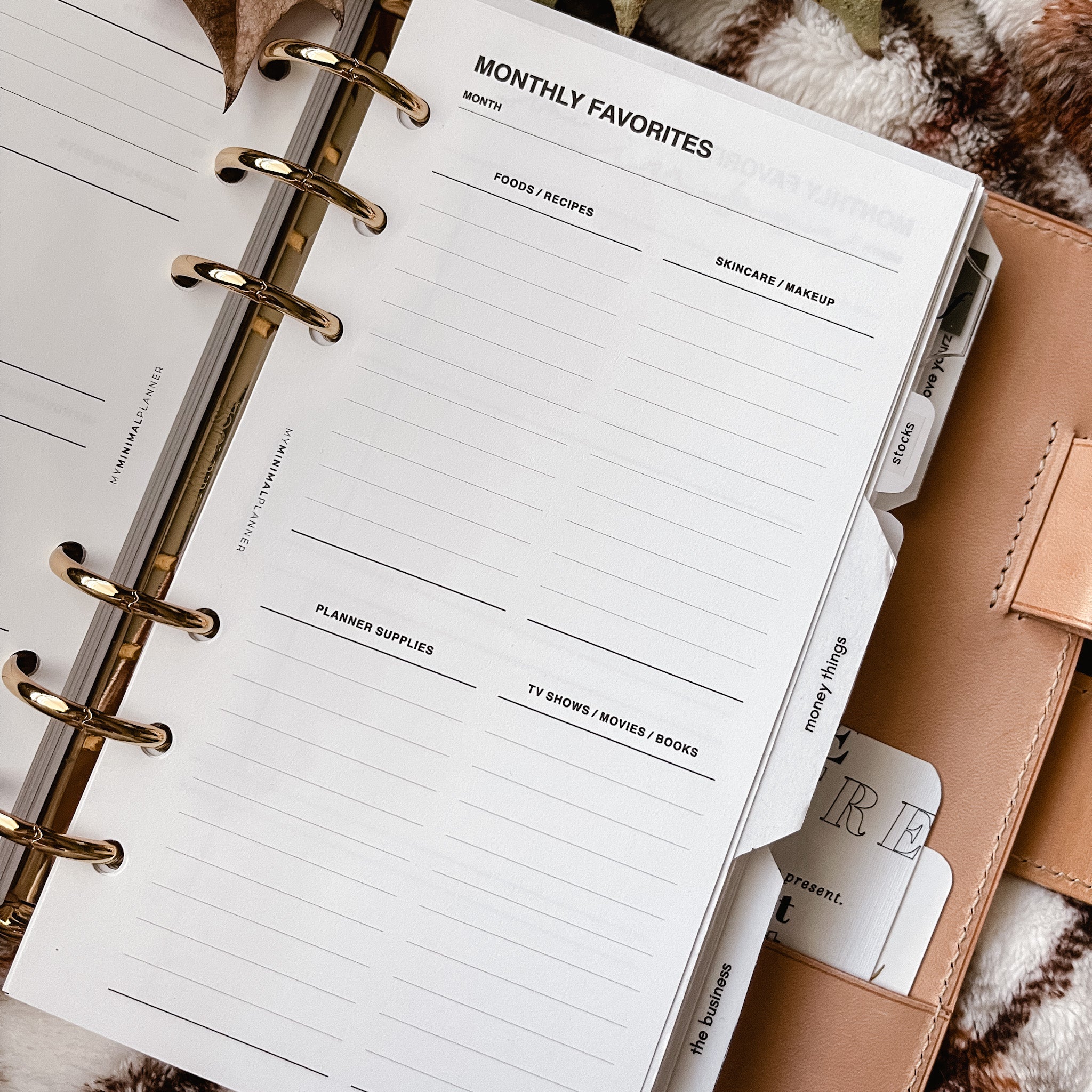 PR83 - Monthly Favorites - Printable Insert – My Minimal Planner