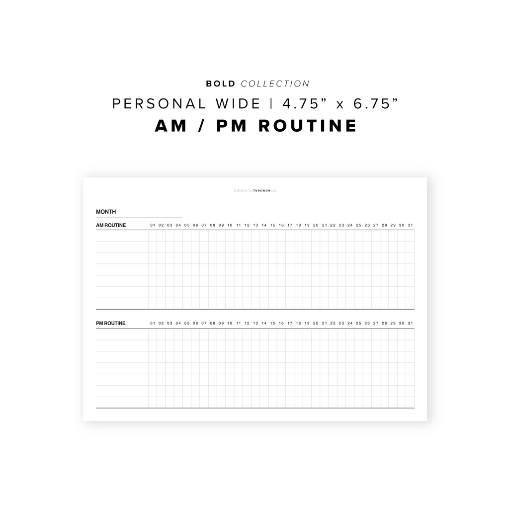 PR93 - AM/PM Routine Tracker - Printable Insert – My Minimal Planner