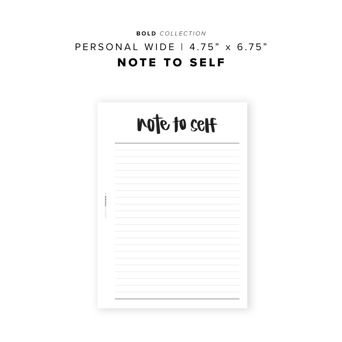 PR160 - Note to Self - Printable Insert – My Minimal Planner