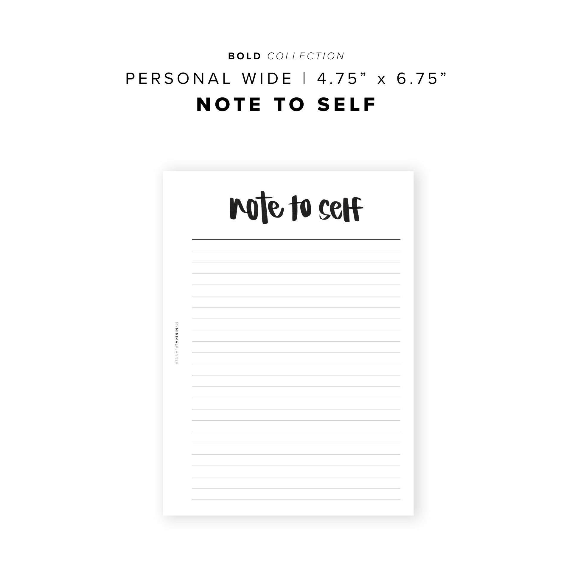 PR160 - Note to Self - Printable Insert – My Minimal Planner
