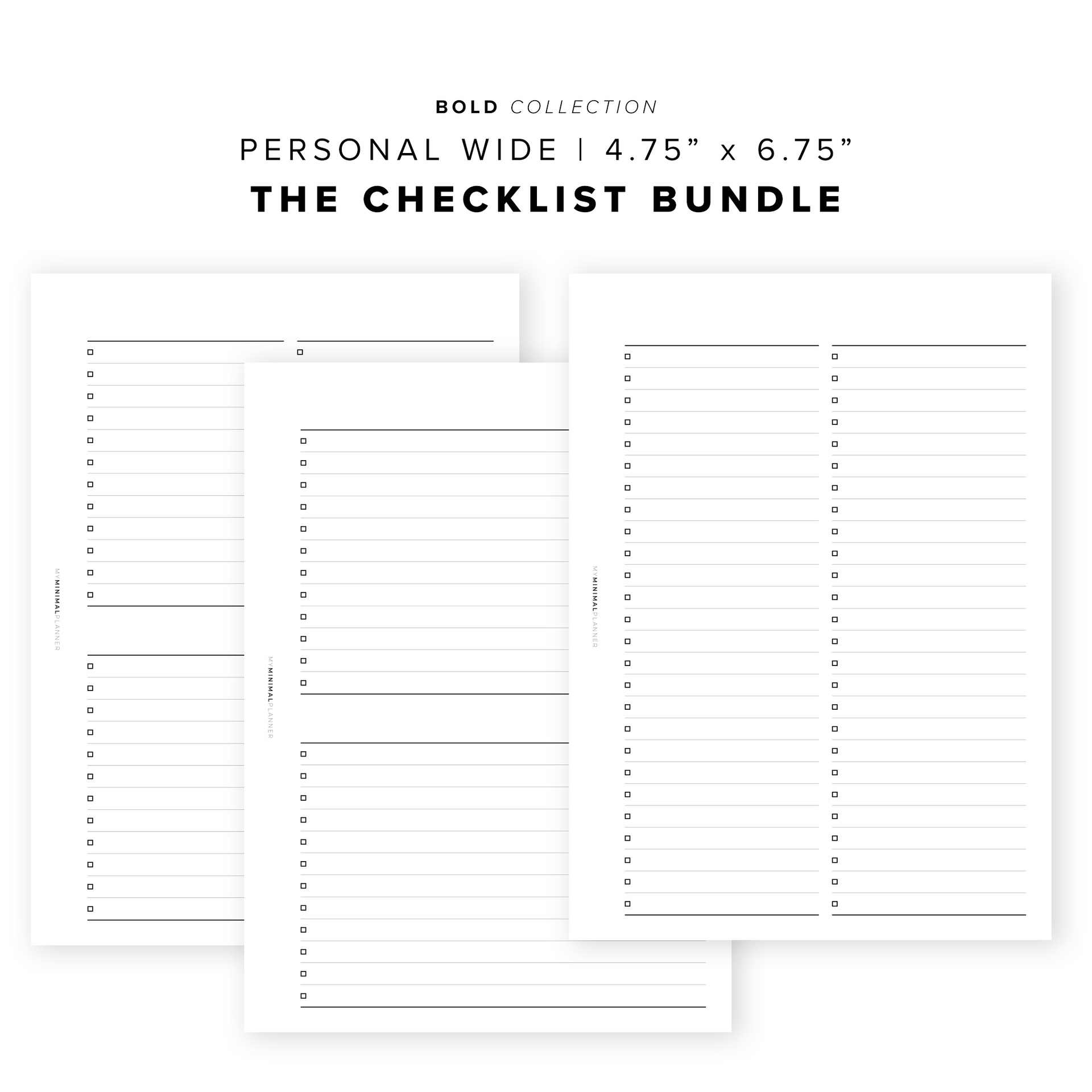 PR152 - The Checklist - Printable Insert – My Minimal Planner