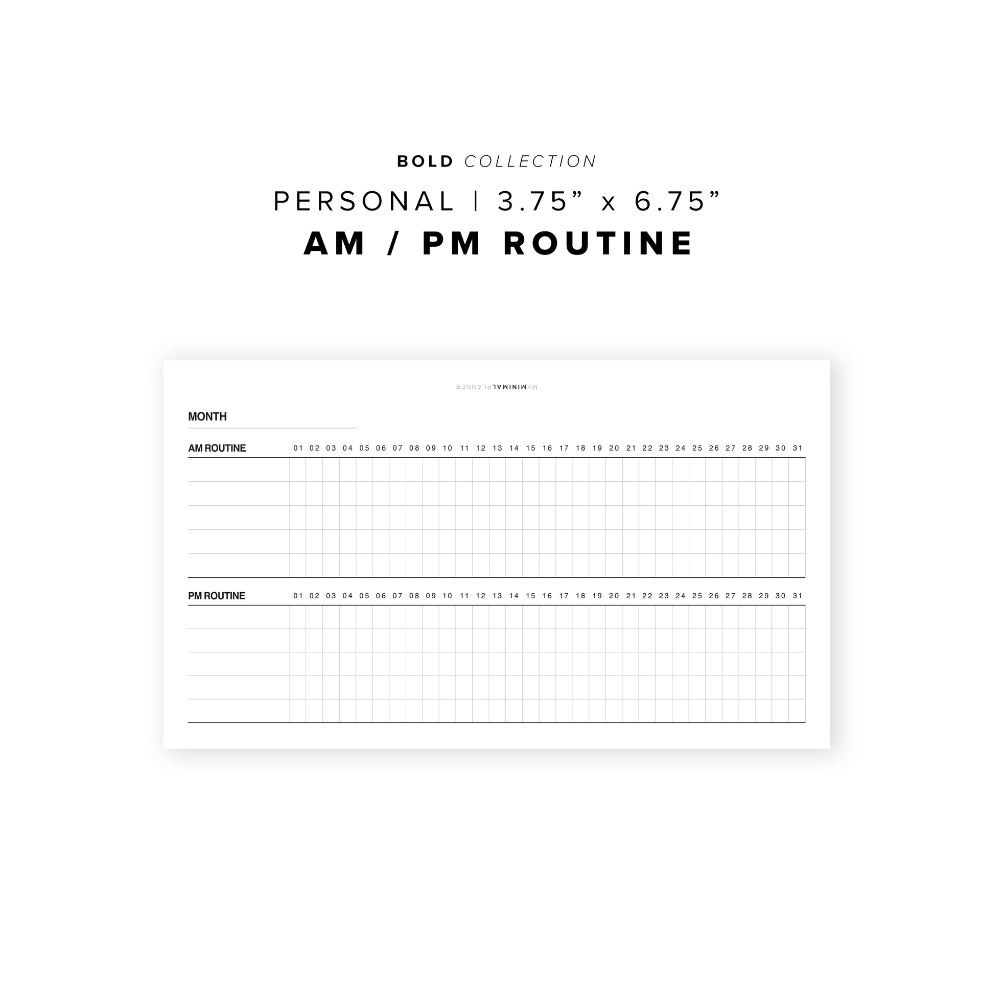 PR93 - AM/PM Routine Tracker - Printable Insert – My Minimal Planner