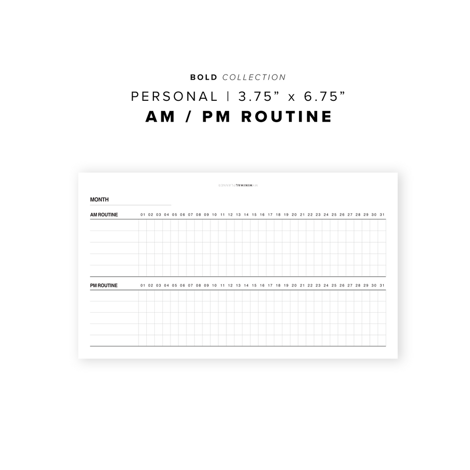 PR93 - AM/PM Routine Tracker - Printable Insert – My Minimal Planner