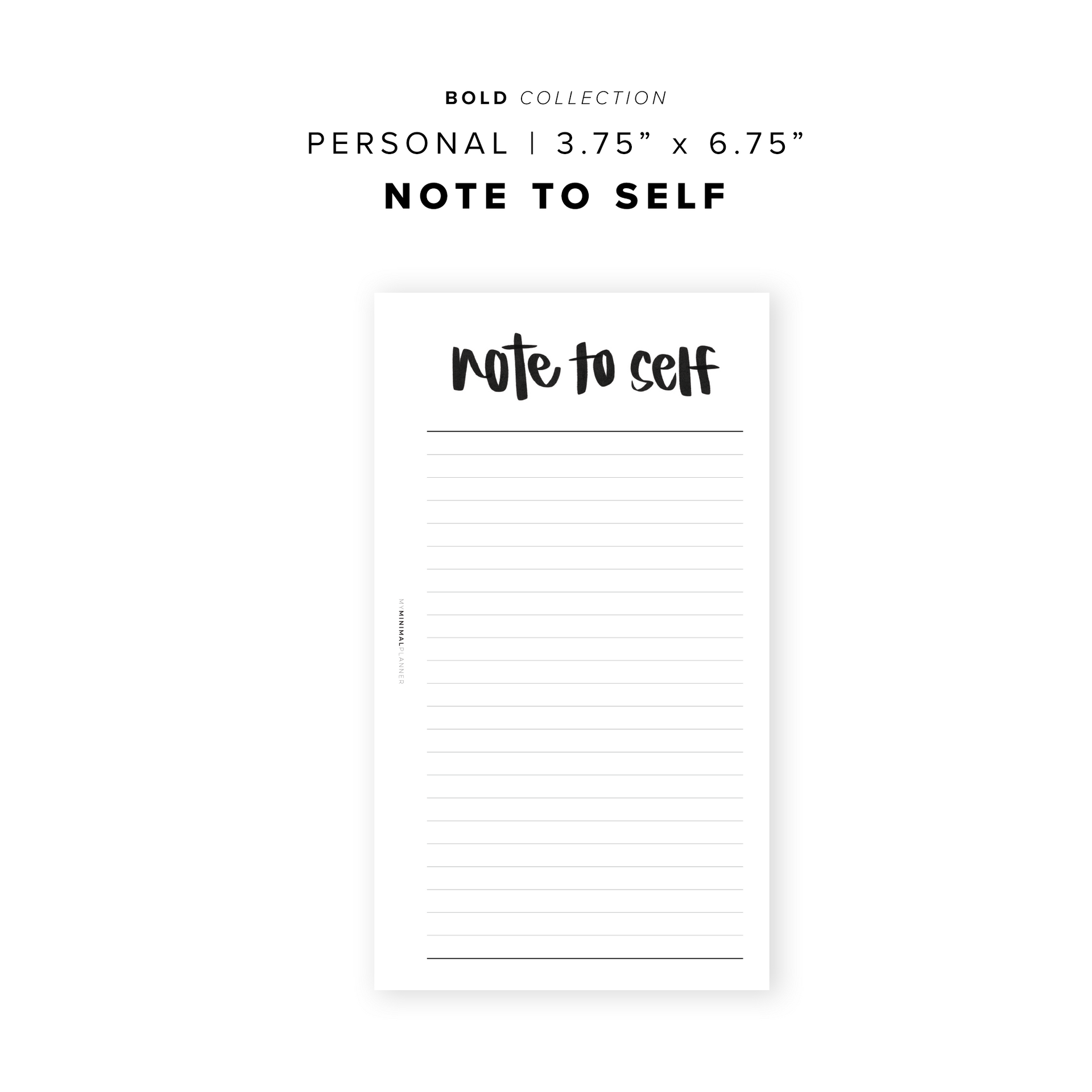 PR160 - Note to Self - Printable Insert – My Minimal Planner