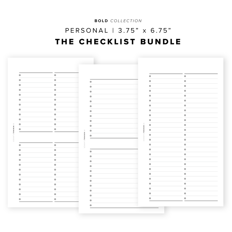 PR152 - The Checklist - Printable Insert – My Minimal Planner
