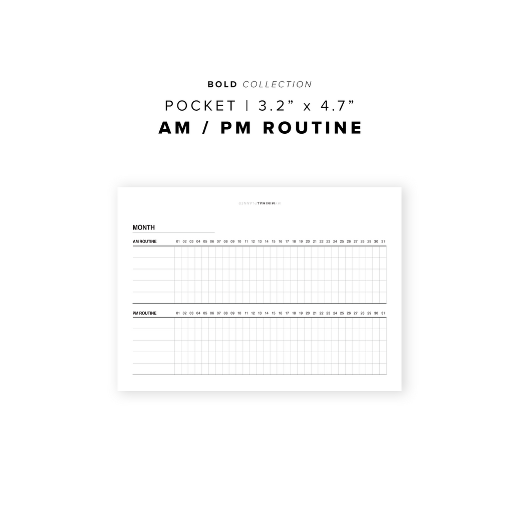 PR93 - AM/PM Routine Tracker - Printable Insert – My Minimal Planner