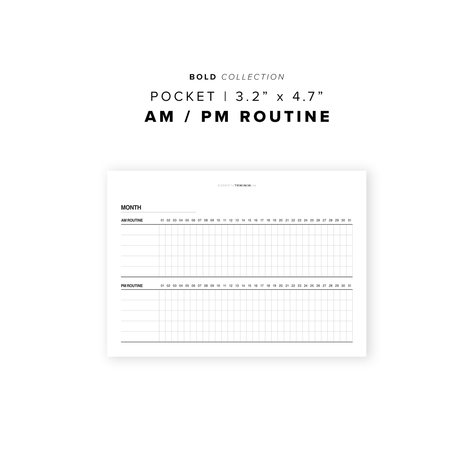 PR93 - AM/PM Routine Tracker - Printable Insert – My Minimal Planner