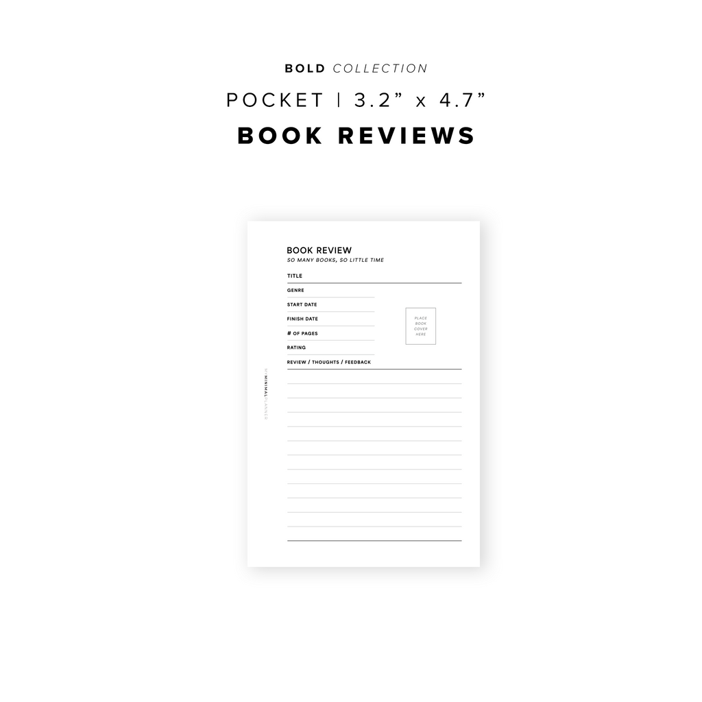 PR203 - Bookish Review V2 - Printable Insert – My Minimal Planner