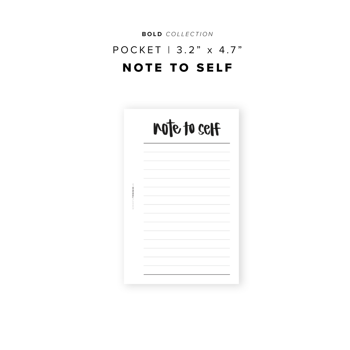 PR160 - Note to Self - Printable Insert – My Minimal Planner