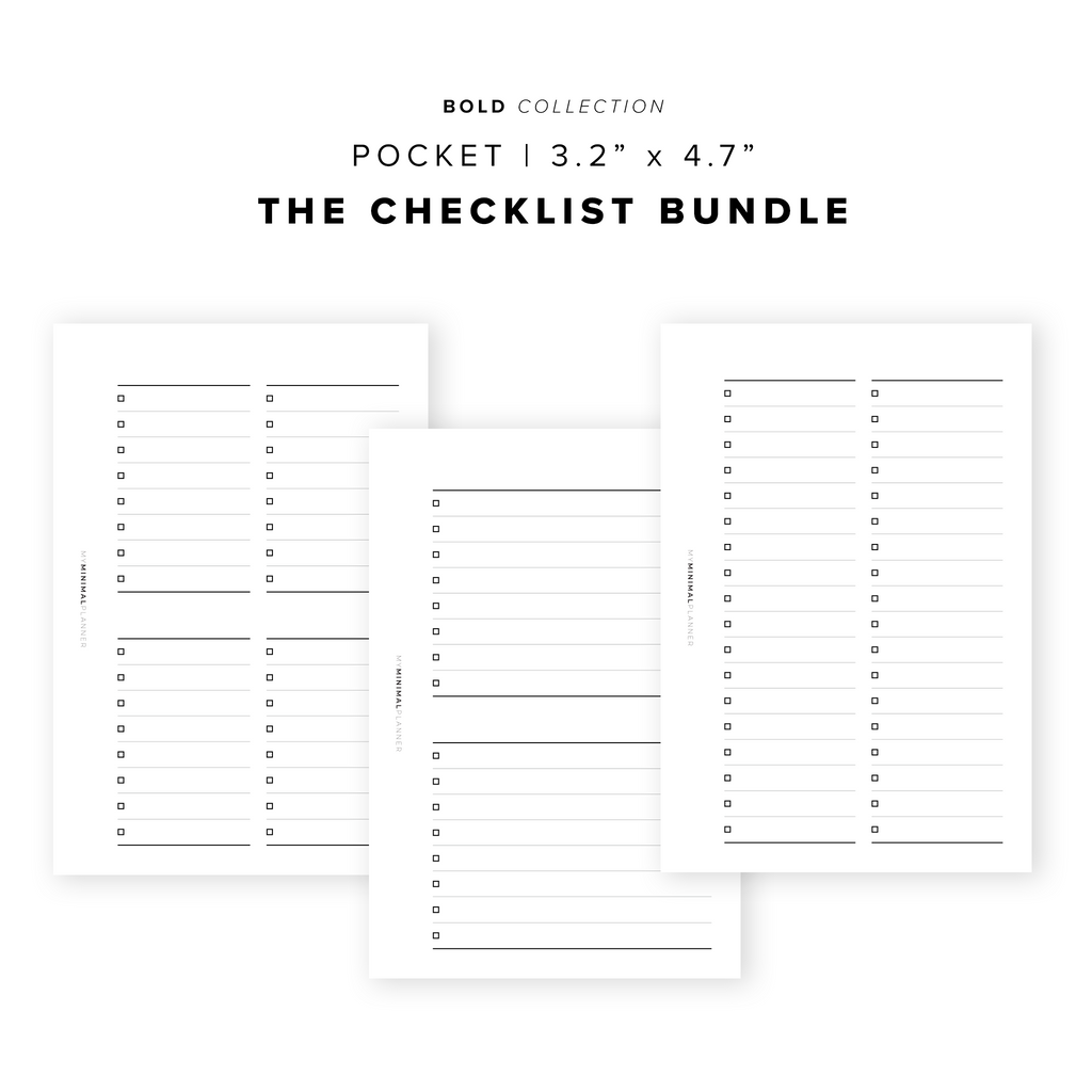PR152 - The Checklist - Printable Insert – My Minimal Planner