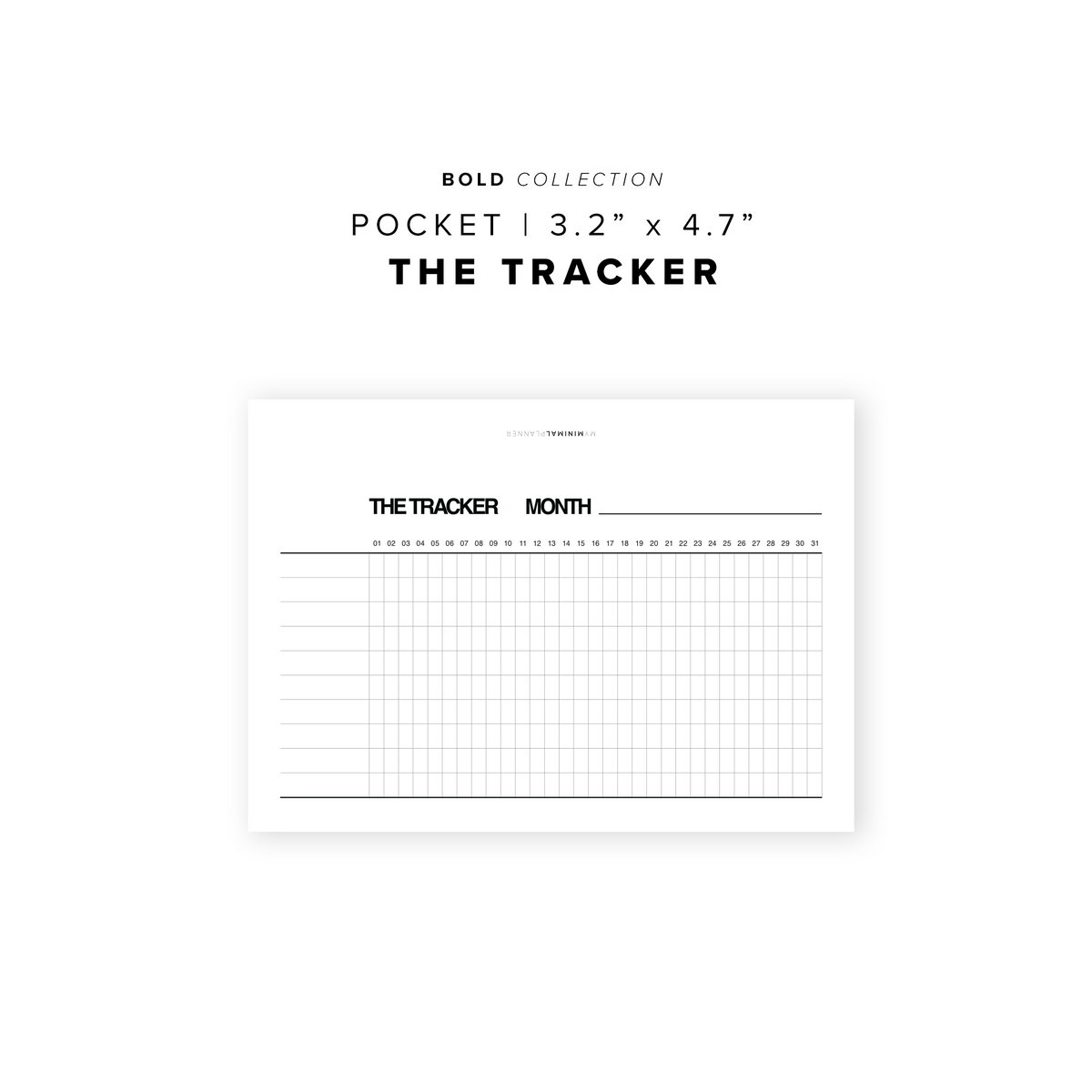 PR112 - The Tracker - Printable Insert – My Minimal Planner