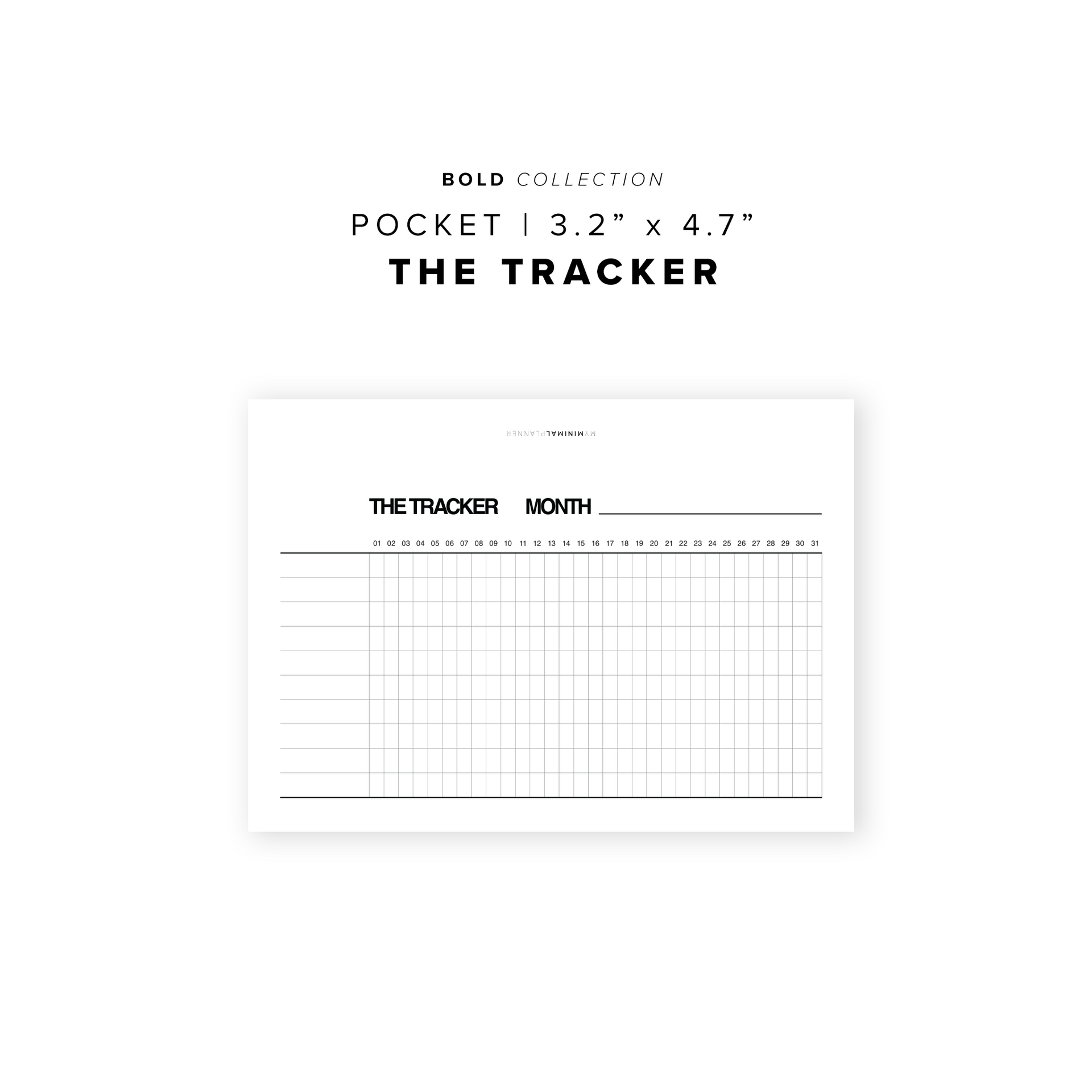PR112 - The Tracker - Printable Insert – My Minimal Planner