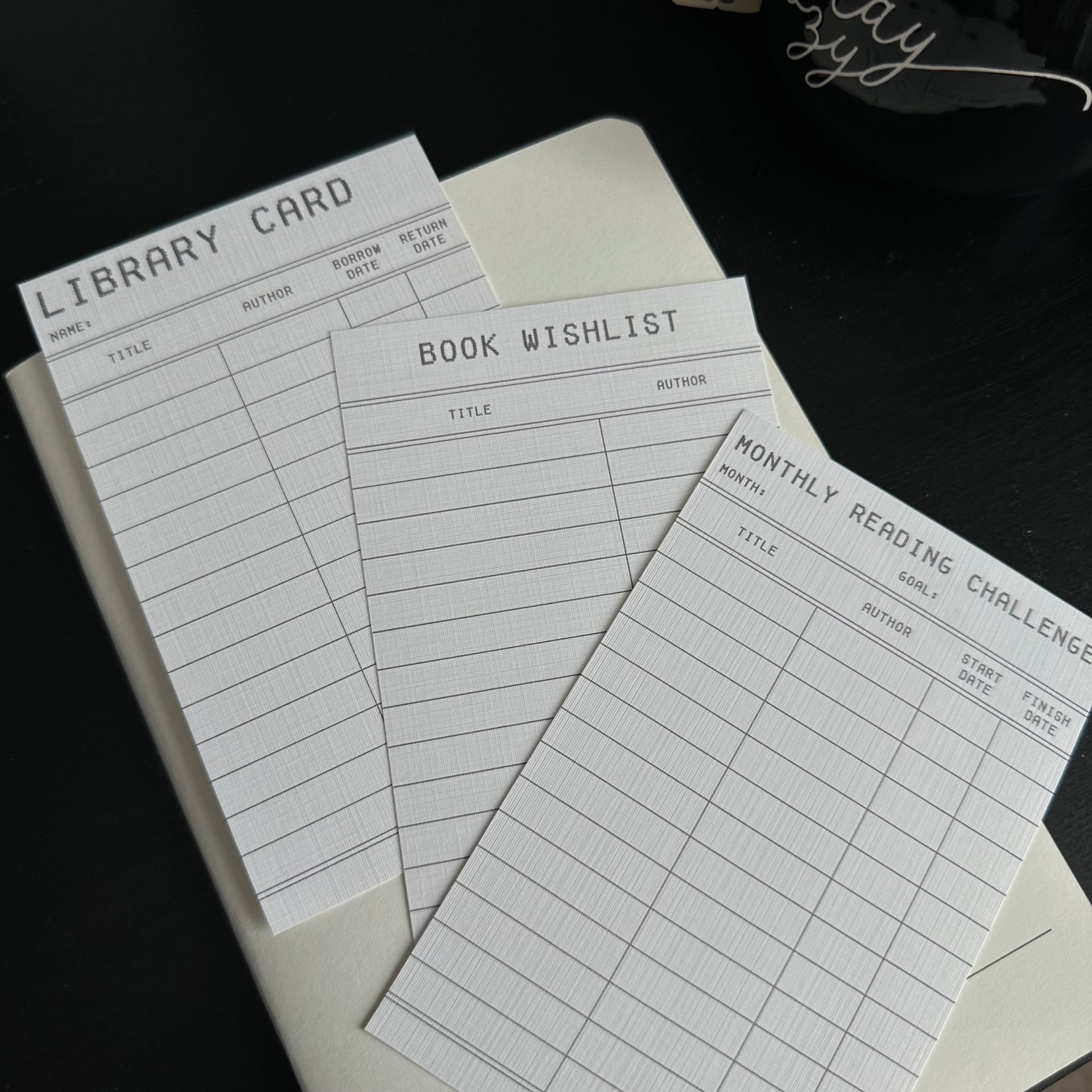 PPC03 - The Book Lovers - Printable Planner Cards – My Minimal Planner