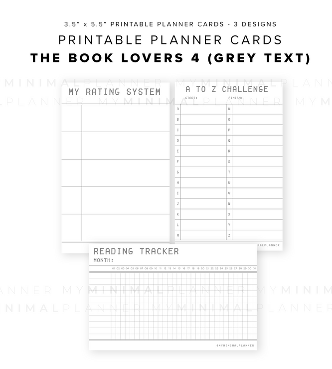 Printable Planner Cards – My Minimal Planner