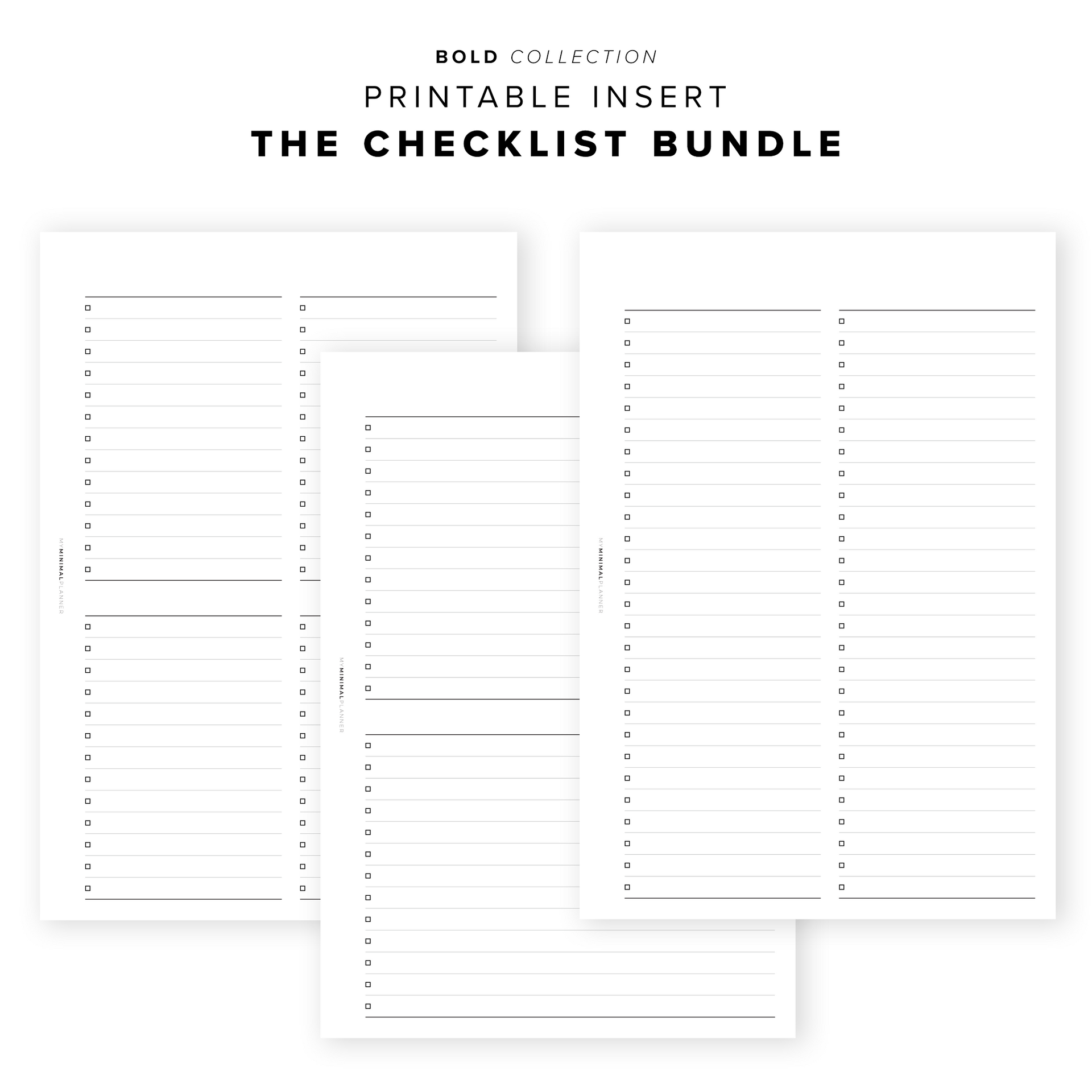 PR152 - The Checklist - Printable Insert – My Minimal Planner