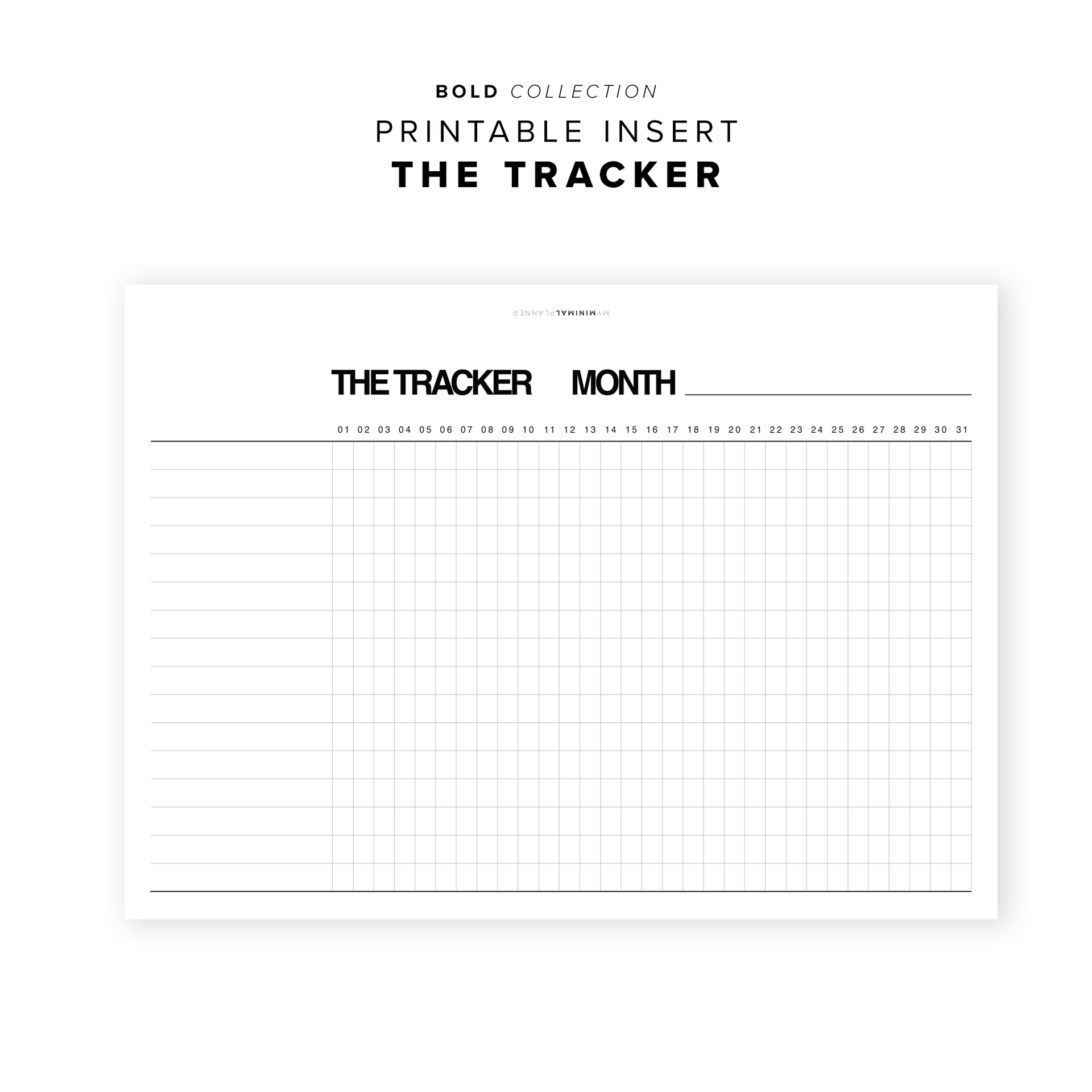PR112 - The Tracker - Printable Insert – My Minimal Planner